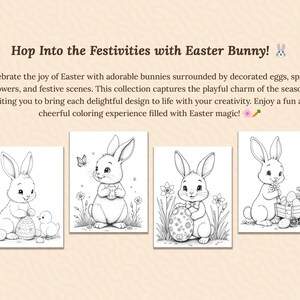 34 Easter Bunny: Coloring Book Cute Bunny Holiday Easter Pages ...