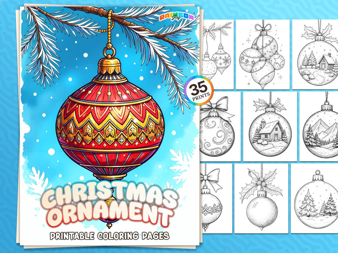 35 Christmas Ornament: Coloring Book, Festive Mindfulness Coloring ...