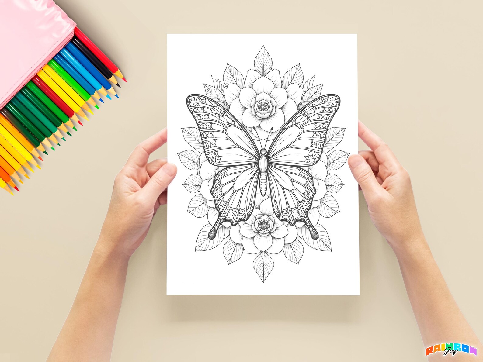70 Floral Butterflies: Coloring Book, Butterfly Flowers Coloring Pages ...