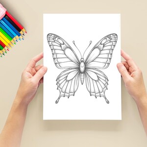 57 Butterflies: Coloring Book, Mindfulness Butterfly Coloring Pages ...