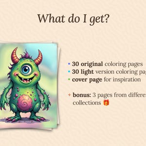 30 Cute Monsters Coloring Book: Adorable Creature Coloring Pages for ...