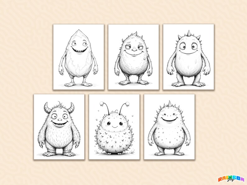30 Cute Monsters Coloring Book: Adorable Creature Coloring Pages for ...