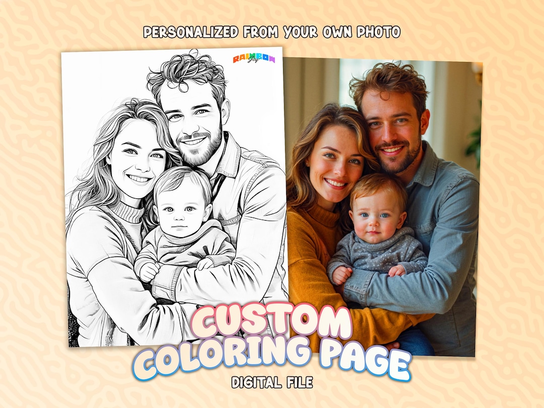 Custom Coloring Book Pages, Personalized Photo to Coloring Page ...