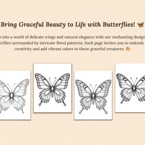 57 Butterflies: Coloring Book, Mindfulness Butterfly Coloring Pages ...