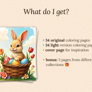34 Easter Bunny: Coloring Book Cute Bunny Holiday Easter Pages ...