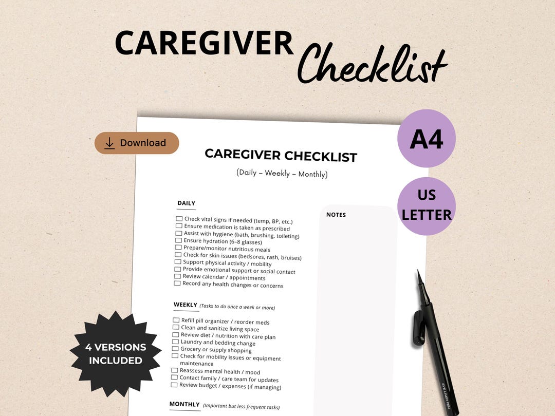 Caregiver Checklist, Activity Report Template, Daily Schedule Printable ...