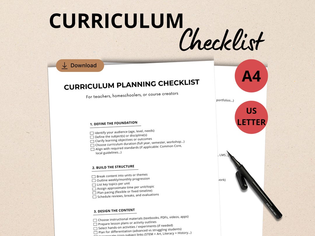 Curriculum Checklist, Syllabus Template, Done for You Course ...