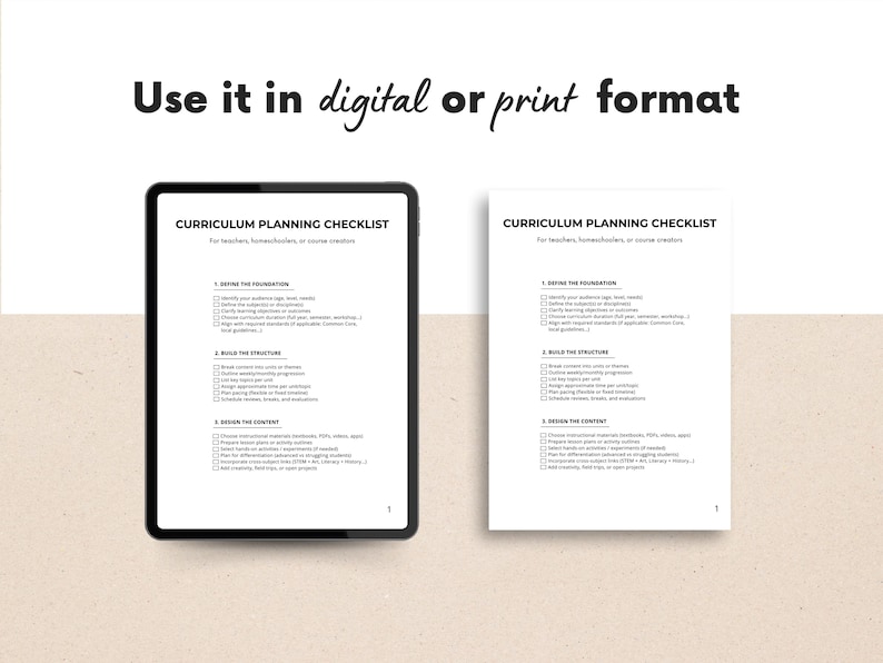 Curriculum Checklist, Syllabus Template, Done for You Course ...