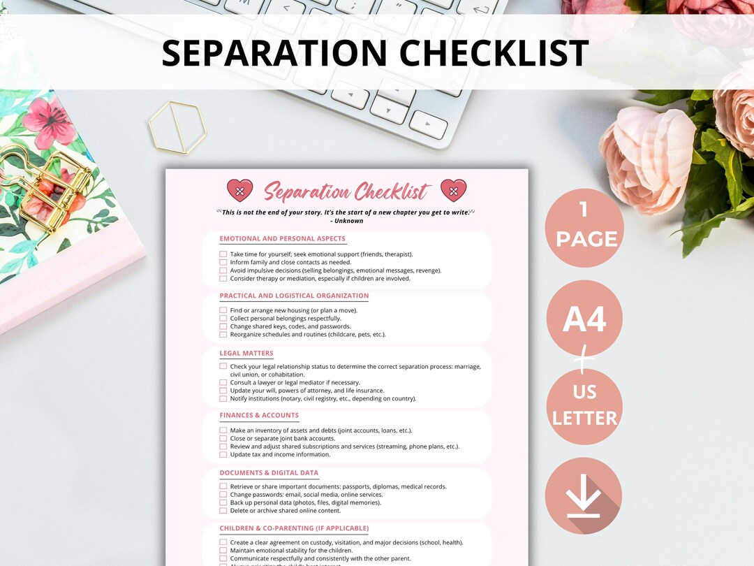 Divorce Checklist, Coping With Separation Anxiety, Finally Healing ...