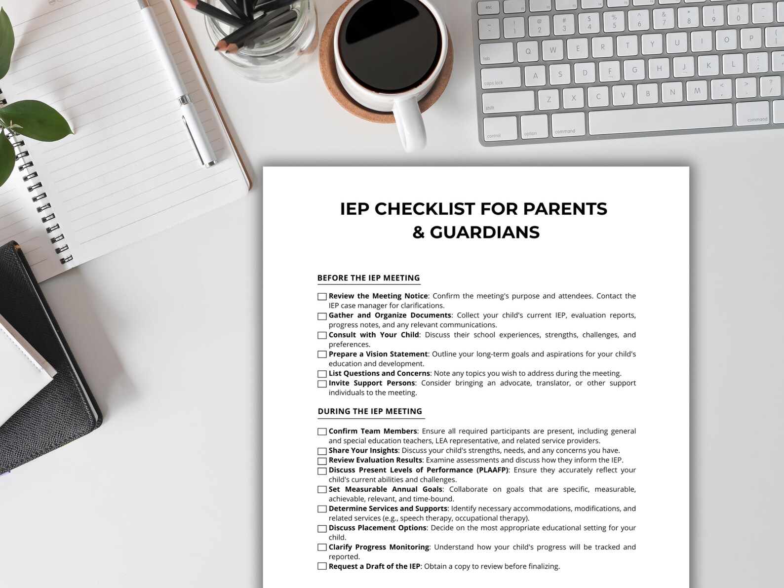 IEP Checklist, Meeting Notes Template, Goal Tracking Sheet, Learning ...