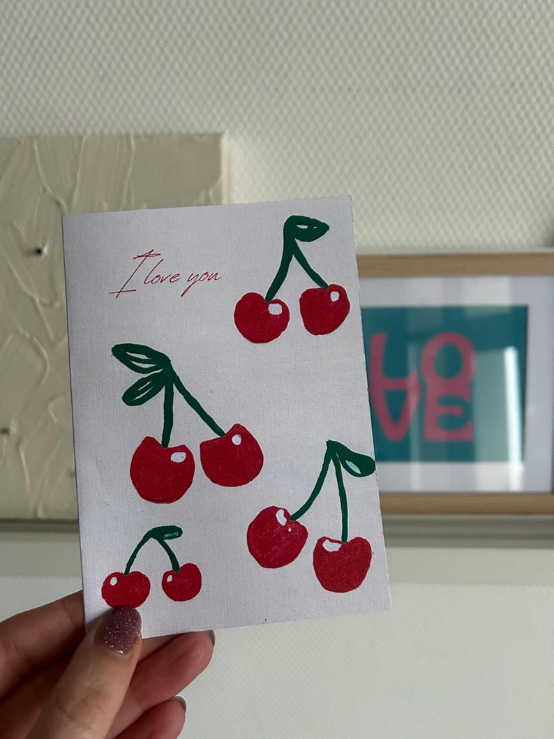 Printable Card / Printable Greeting Card / Cherries / I Love You ...