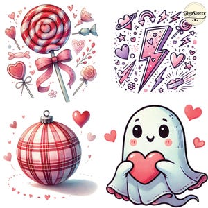 20 Watercolor Retro Valentines Clipart, Vintage Valentines Png Bundle ...