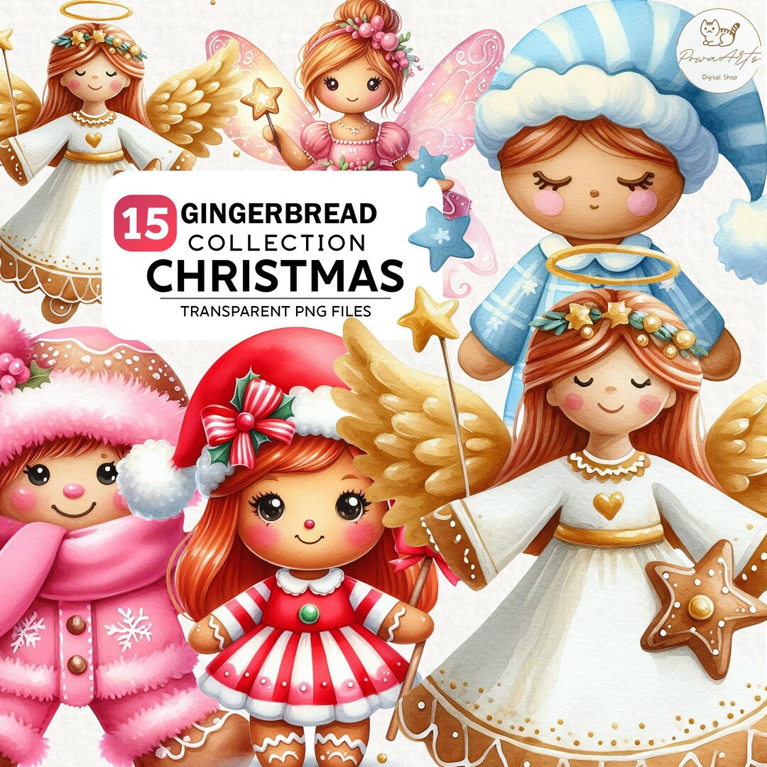 15 Watercolor Gingerbread Girl Clipart Bundle, Gingerbread Girl Cookie ...