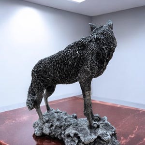 Wolf Statue - Handmade Wolf Sculpture – Nature-inspired Wildlife Decor ...
