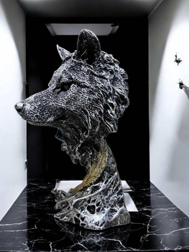 Wolf - Handmade Wolf Head Sculpture – Rustic Wildlife Decor - Etsy