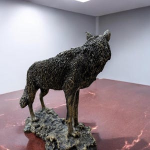 Wolf Statue - Handmade Wolf Sculpture – Nature-inspired Wildlife Decor ...