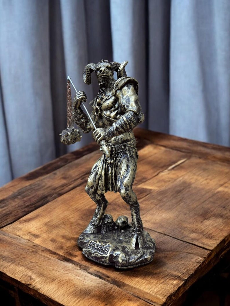 Minotaur Statue - Mythology Figure - Collectible Bull Man Sculpture - Etsy