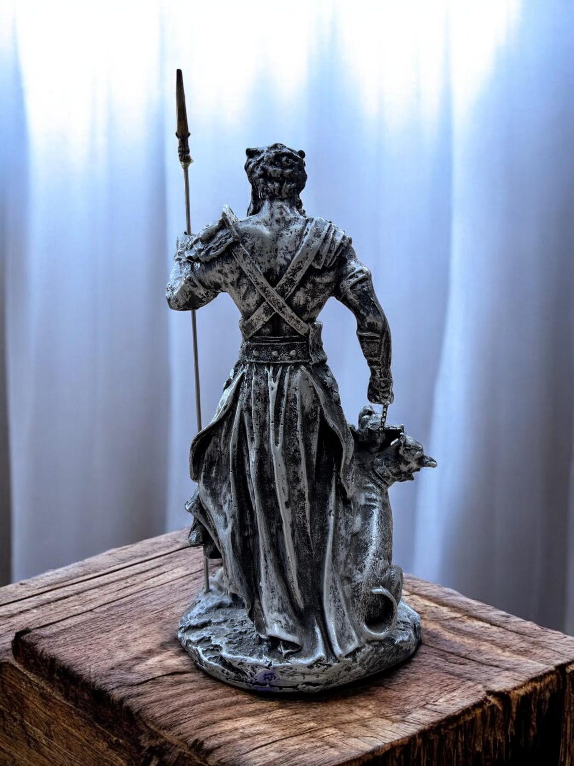 Hades and Cerberus Statue – Greek Mythology God Statue, Silver-finish ...