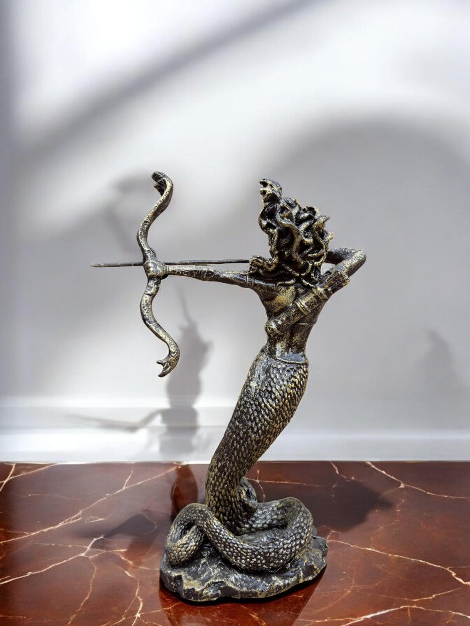 Handmade Medusa Statue – Snake-haired Gorgon Sculpture, Mythological ...