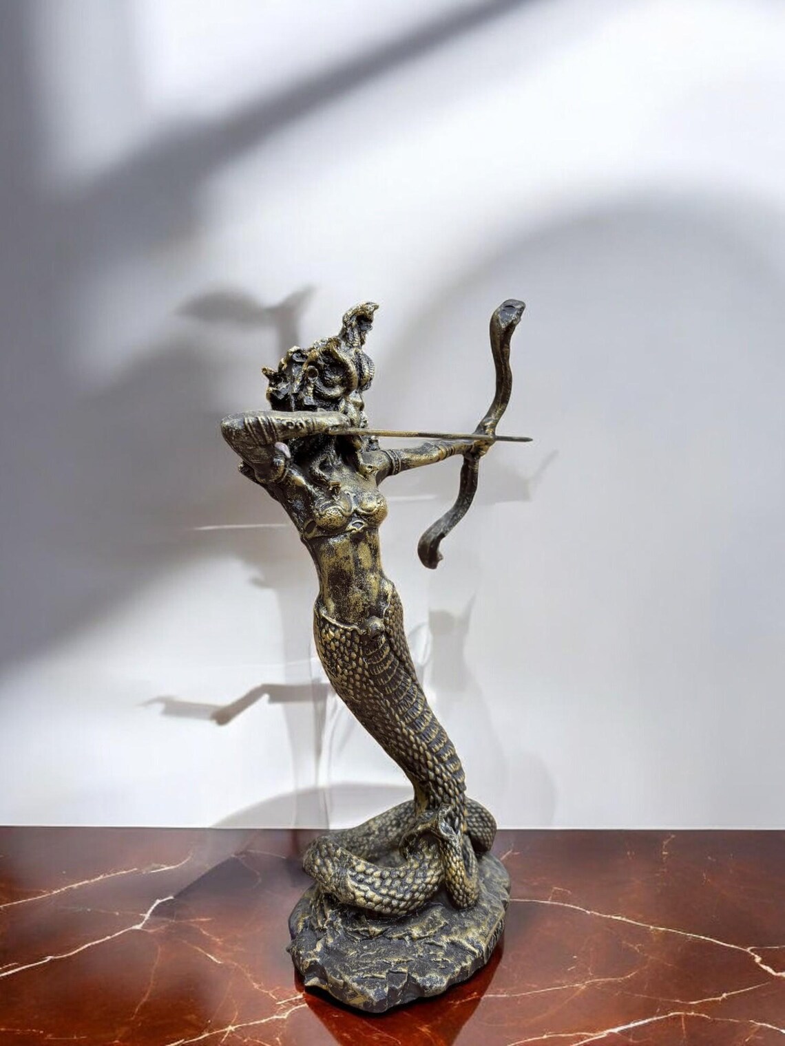 Handmade Medusa Statue – Snake-haired Gorgon Sculpture, Mythological ...