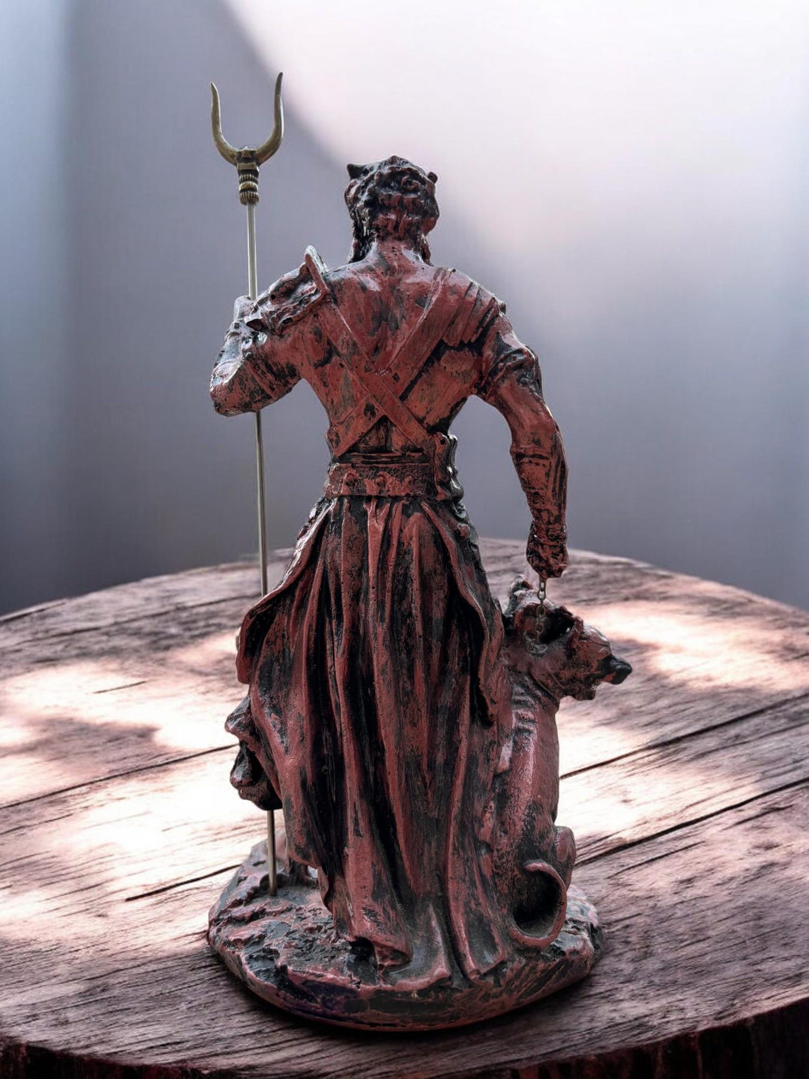 Hades and Cerberus Statue – Greek Mythology God Statue, Silver-finish ...
