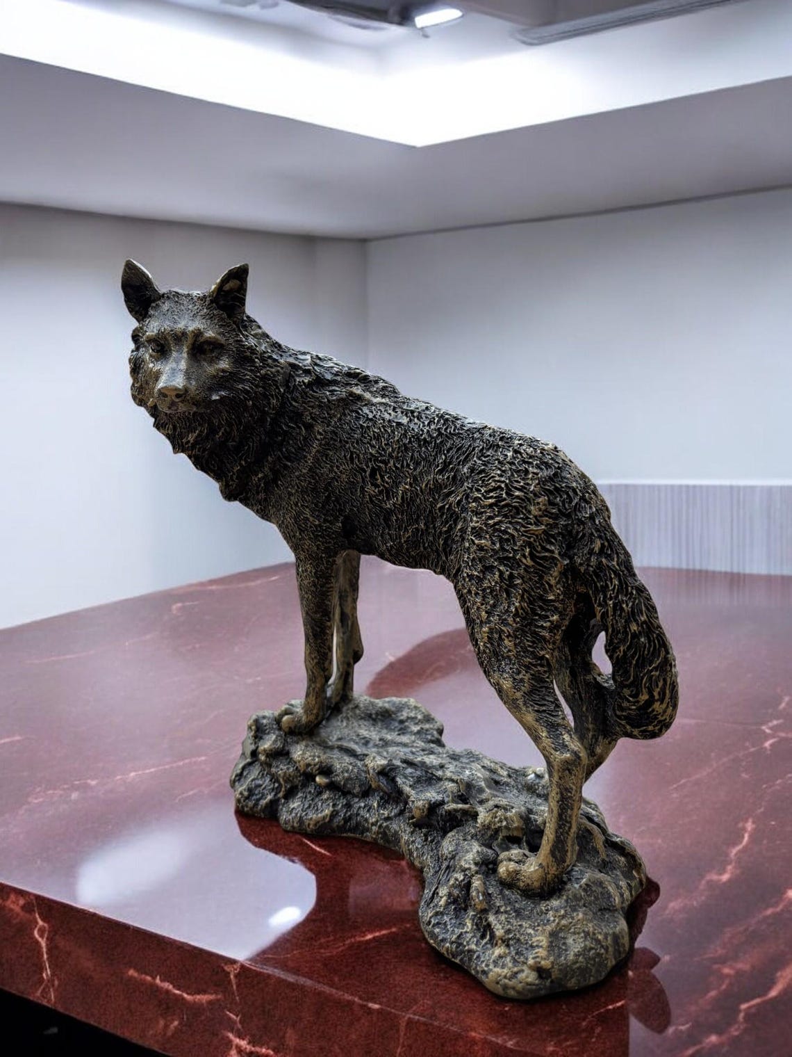 Wolf Statue - Handmade Wolf Sculpture – Nature-inspired Wildlife Decor ...