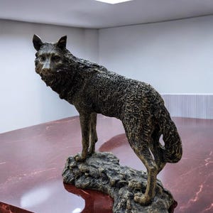 Wolf Statue - Handmade Wolf Sculpture – Nature-inspired Wildlife Decor ...