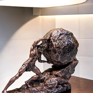 Sisyphus Statue Greek Mythology Decor Bronze Textured Art Piece Unique ...