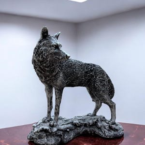 Wolf Statue - Handmade Wolf Sculpture – Nature-inspired Wildlife Decor ...