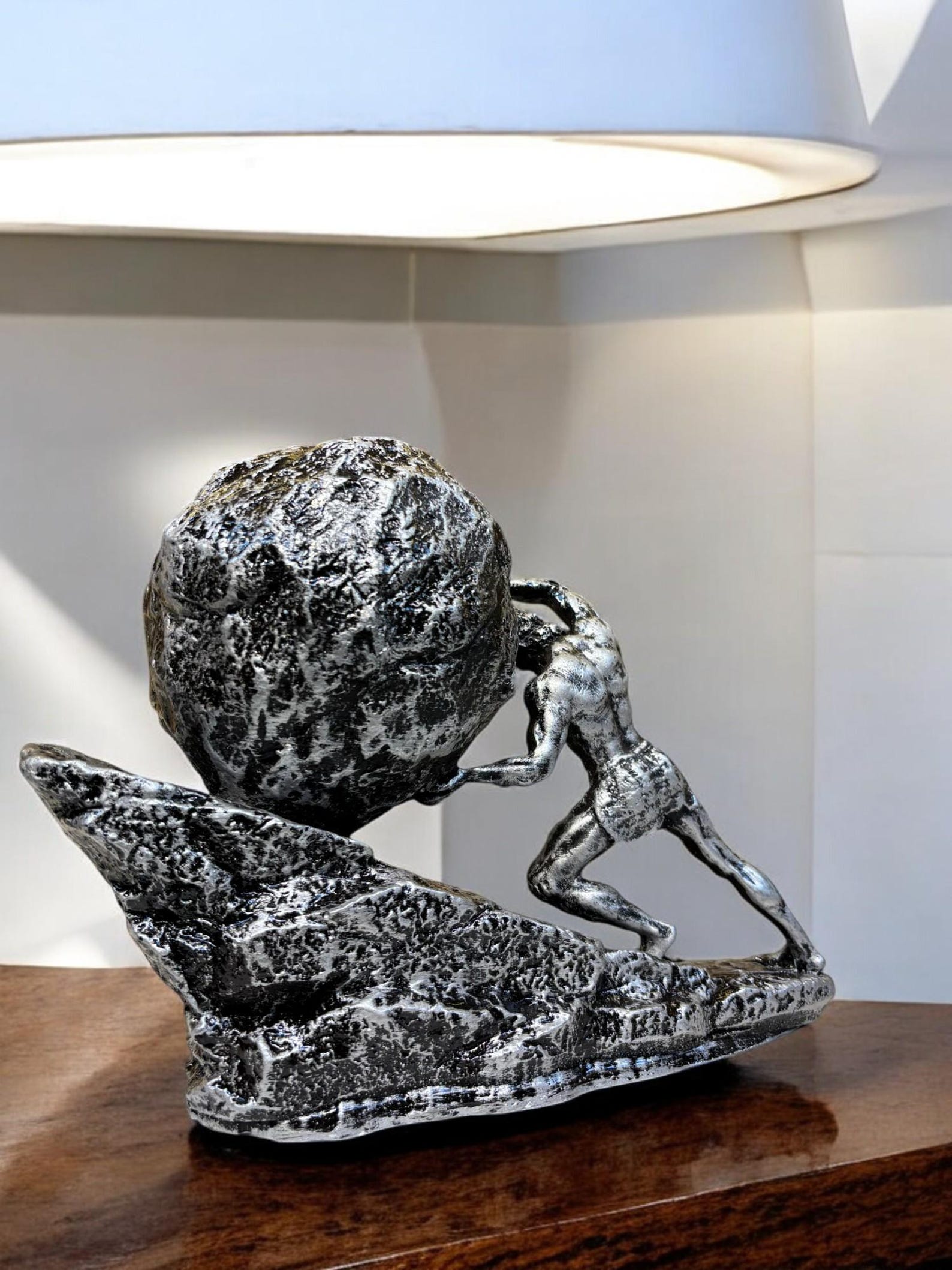 Sisyphus Statue Greek Mythology Decor Bronze Textured Art Piece Unique ...