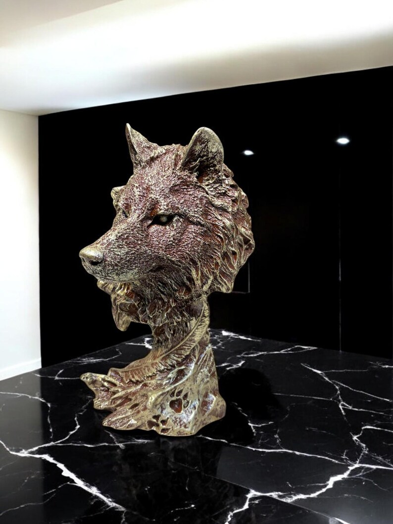 Wolf - Handmade Wolf Head Sculpture – Rustic Wildlife Decor - Etsy