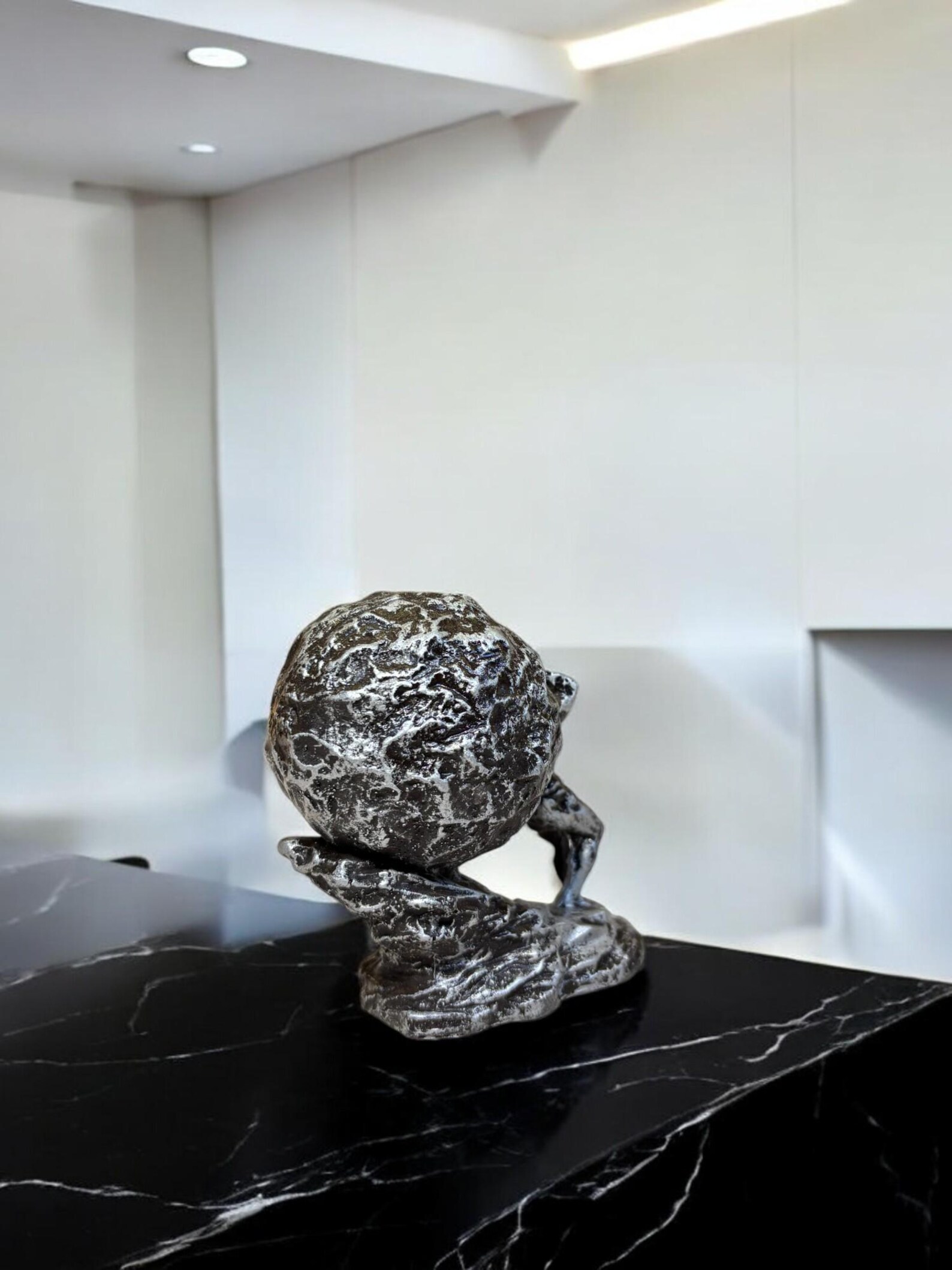 Sisyphus Statue – Greek Mythology Decor | Bronze Textured Art Piece ...