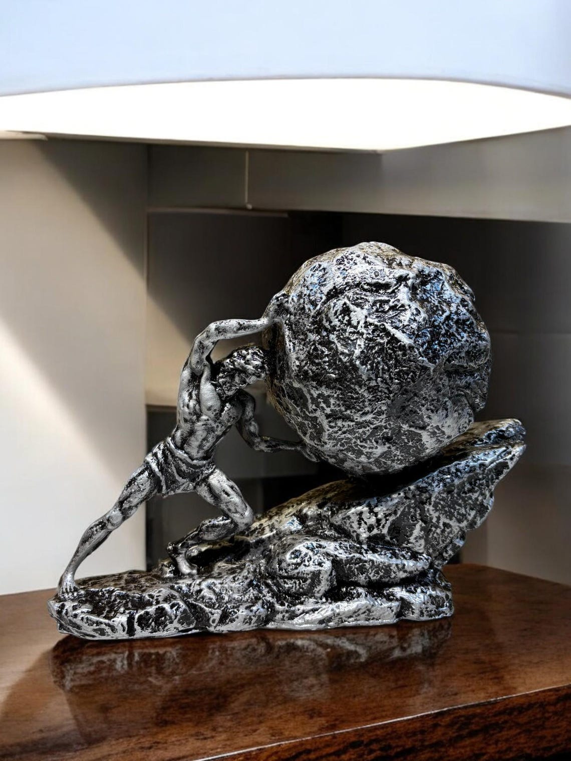 Sisyphus Statue Greek Mythology Decor Bronze Textured Art Piece Unique ...