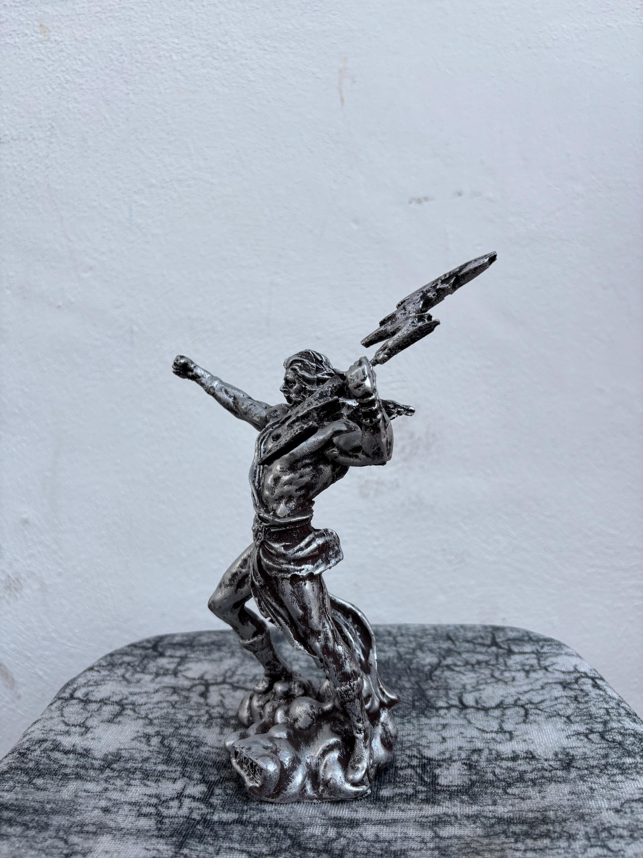 Zeus Statue – King of Greek Mythology | Bronze-look Lightning Symbol ...