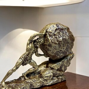Sisyphus Statue Greek Mythology Decor Bronze Textured Art Piece Unique ...