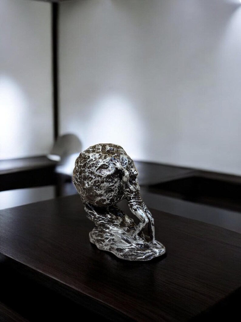 Sisyphus Statue – Greek Mythology Decor | Bronze Textured Art Piece ...