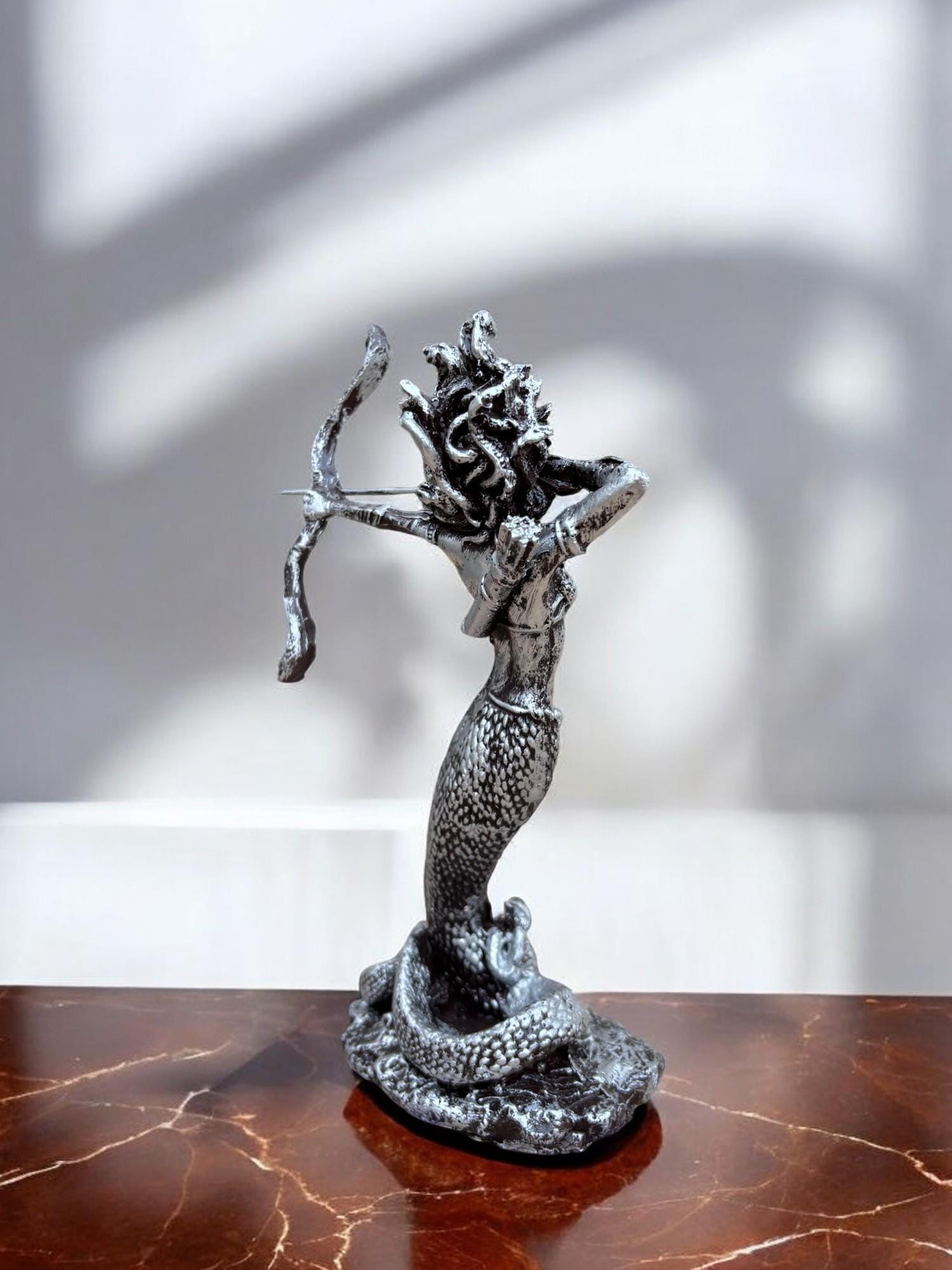Handmade Medusa Statue – Snake-haired Gorgon Sculpture, Mythological ...