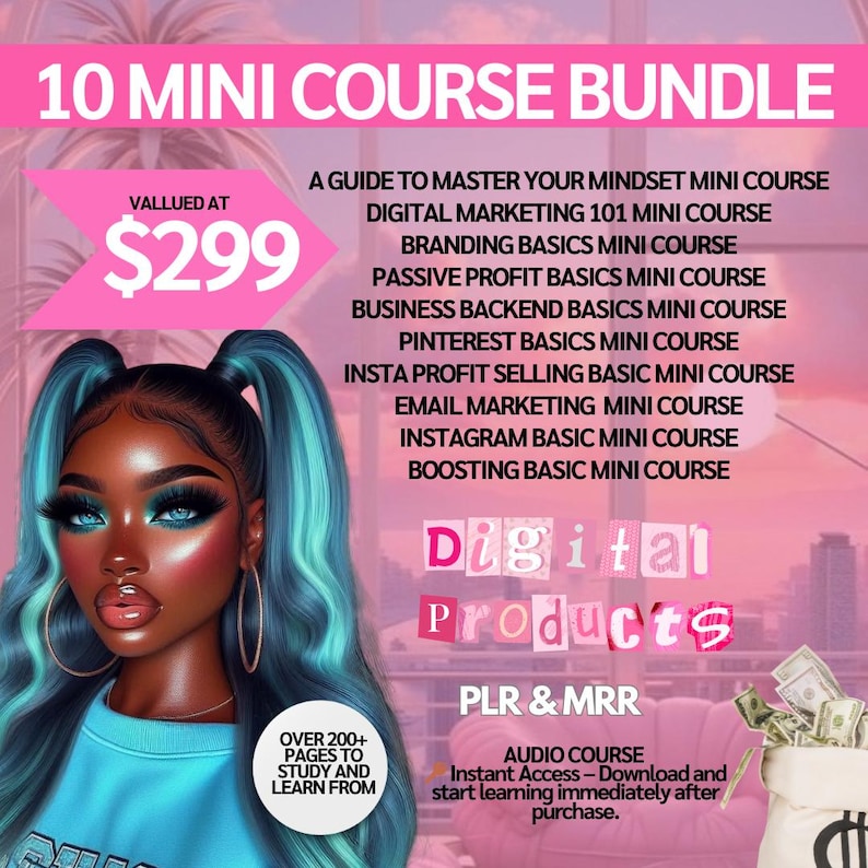 Digital Marketing Course Bundle Canva Templates Make Money Online Audio ...