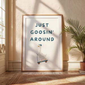 Silly Goose Wall Art, Cute Goose Poster, Nursery Decor, Funny Animal ...