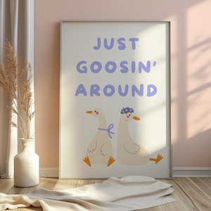 Silly Goose Wall Art, Cute Goose Poster, Nursery Decor, Funny Animal ...