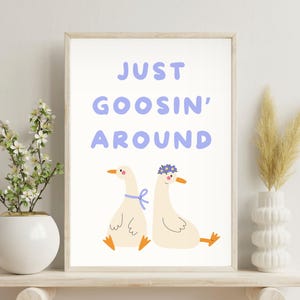 Silly Goose Wall Art, Cute Goose Poster, Nursery Decor, Funny Animal ...