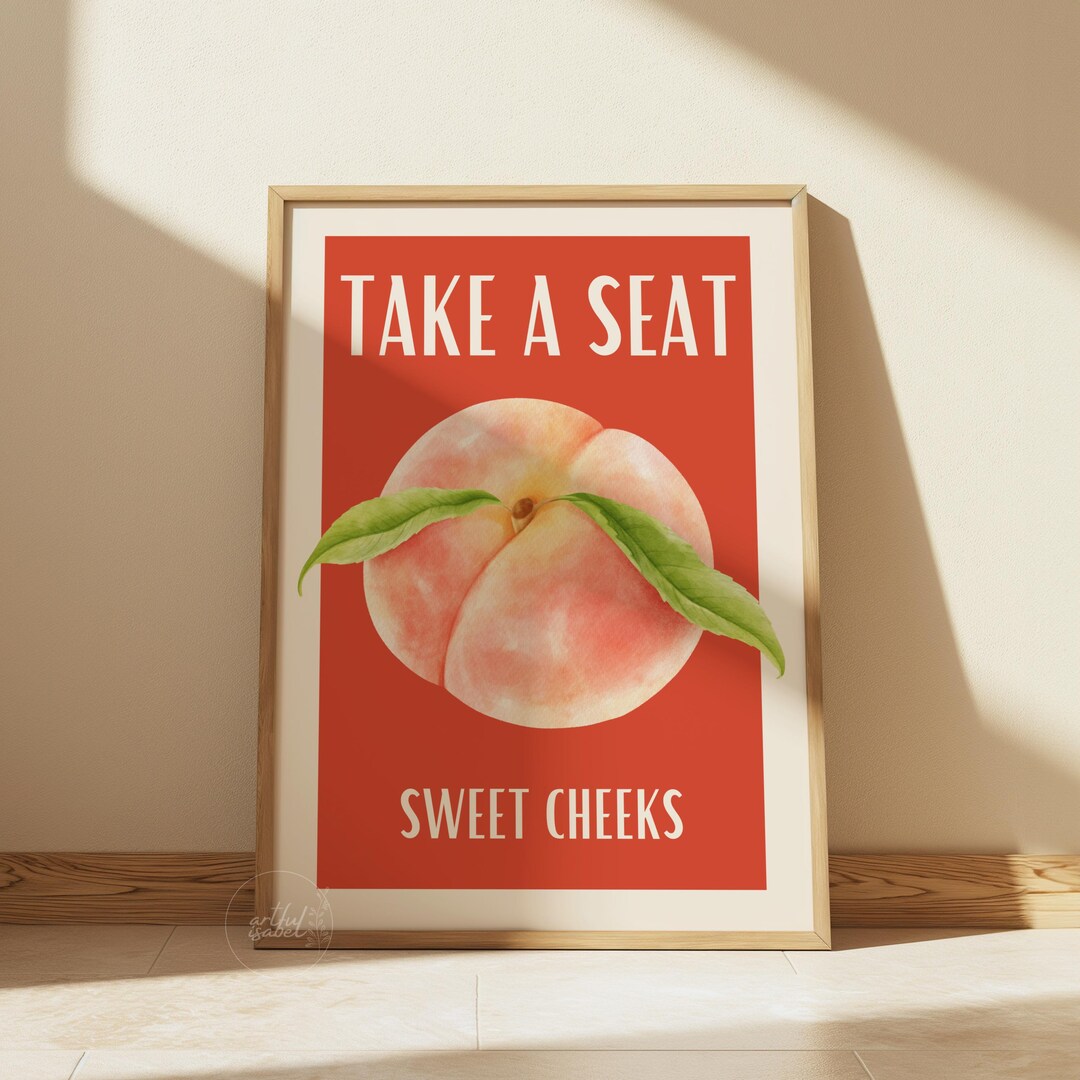Take A Seat Sweet Cheeks, Funny Bathroom Art, Toilet Print, Home Decor ...