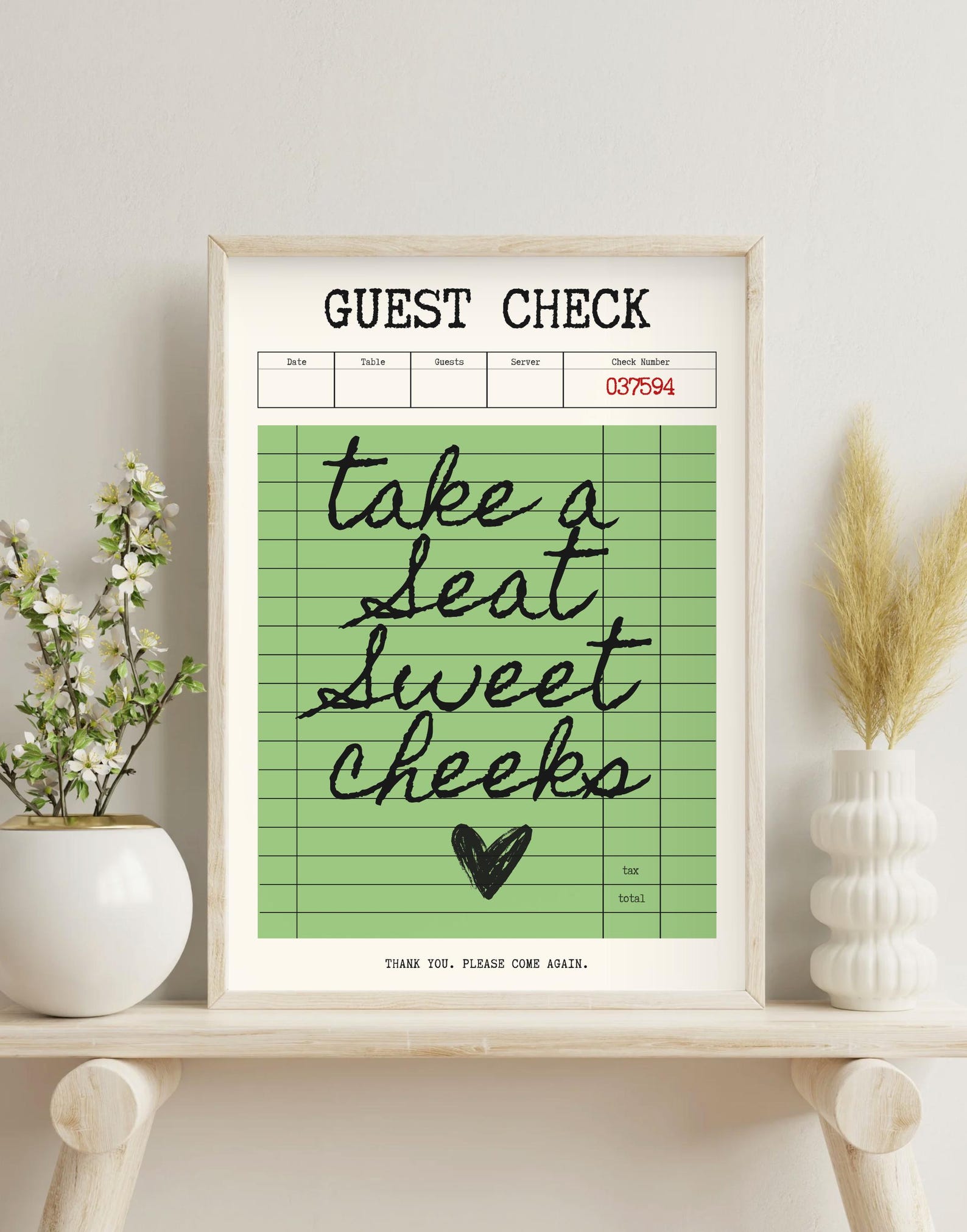 Sweet Cheeks Funny Bathroom Wall Art Guest Check Print Take A Seat ...