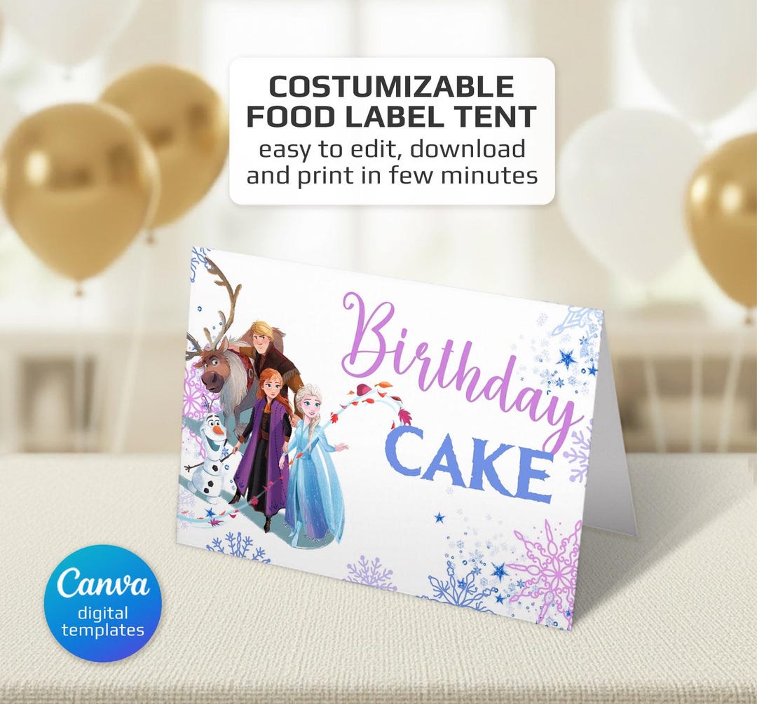 Frozen Printable Table Tent, Food or Name Lable, Birthday Party ...