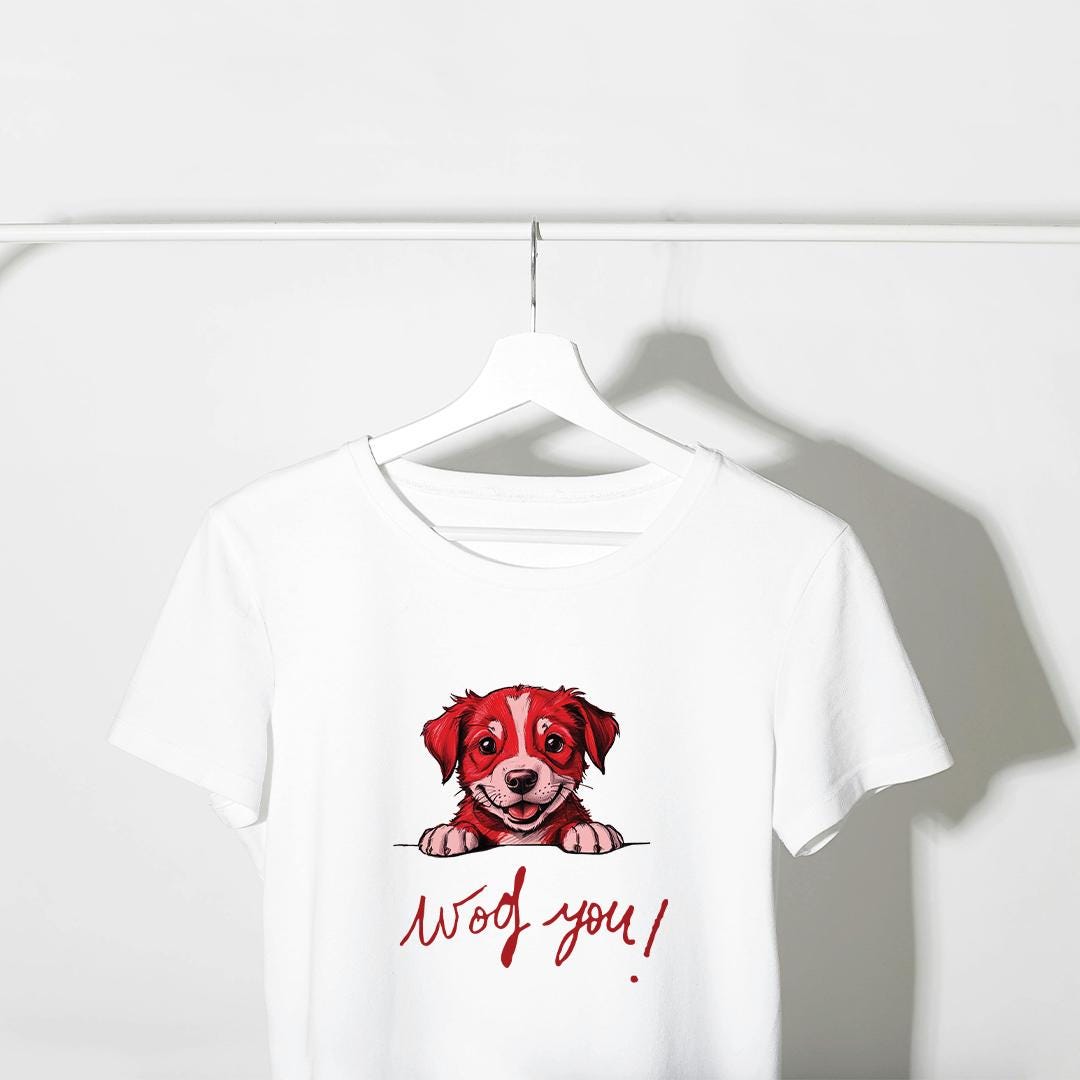 WOOF YOU, Love You, Puppy, Pun, Dog Lover, Dog Mom, Dog Dad, Valentine ...