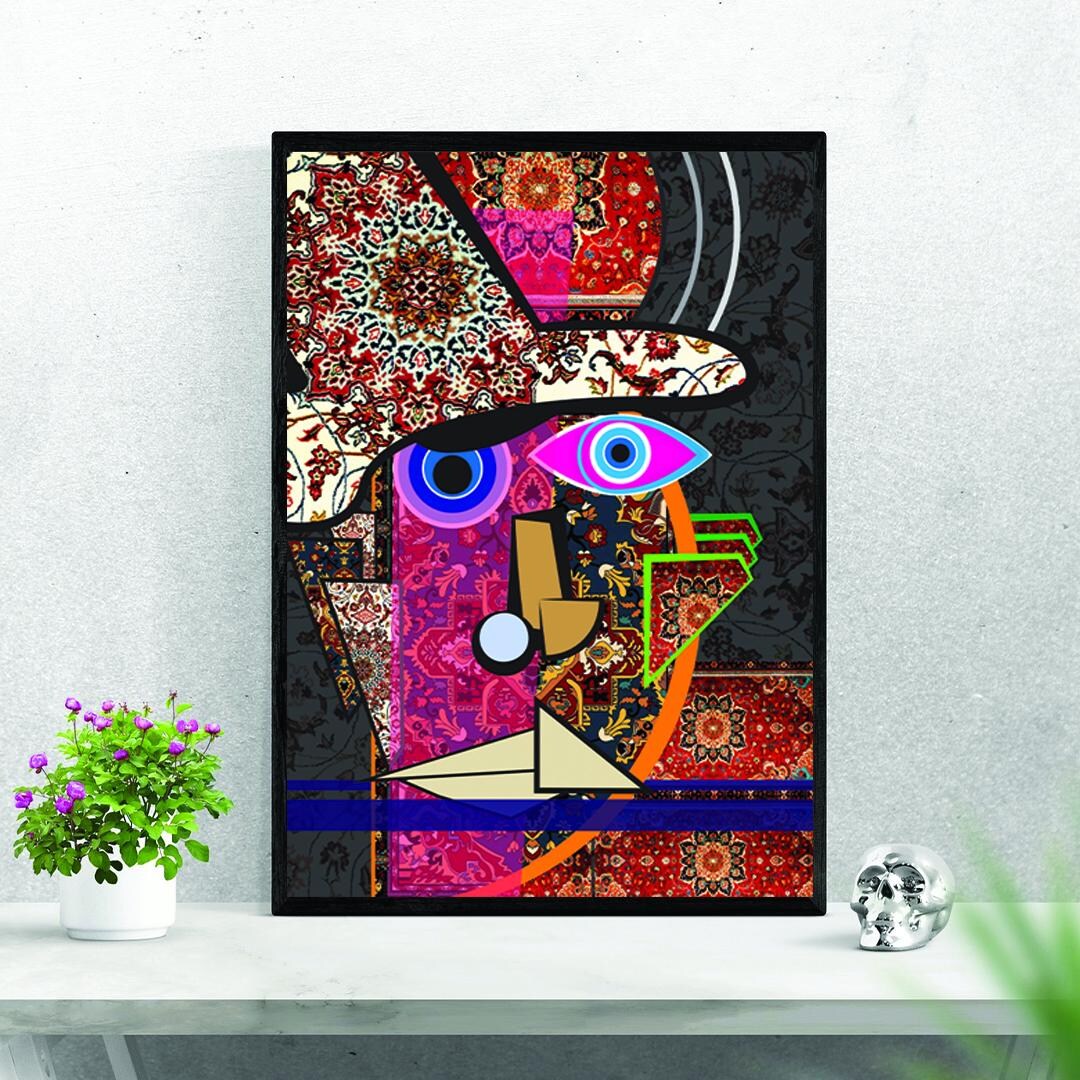 Persian Cubist Face, Digital Download PDF, Abstract, Picasso-inspired ...