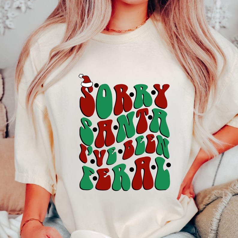 Funny Christmas SVG Bundle: Sorry Santa, Retro Holiday Quotes (digital ...