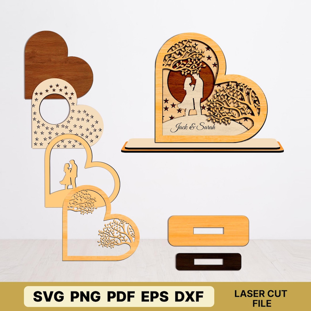Personalized Couple Heart SVG, Laser Cut File (digital Download) - Etsy
