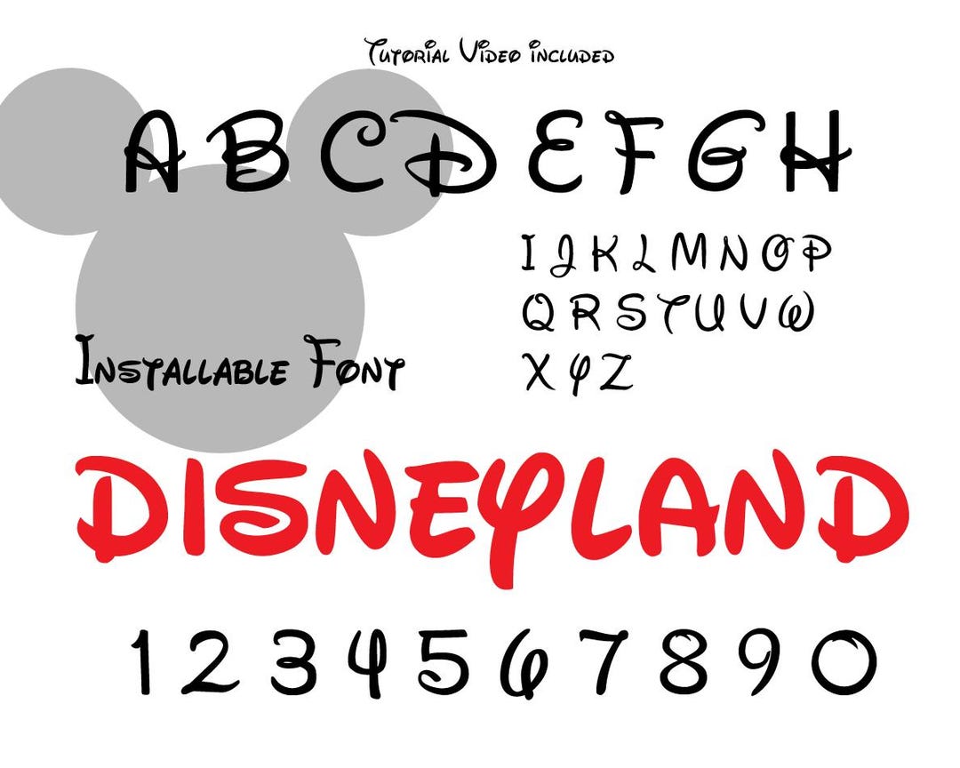Mouse Alphabet Font Installable Walt Font, Svg, Pdf, Jpg, Ai Printable ...