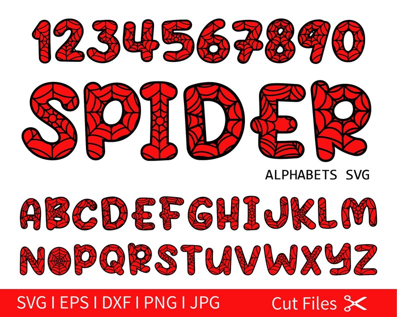 Spider Web Font SVG: Halloween Alphabet (DXF) - Etsy